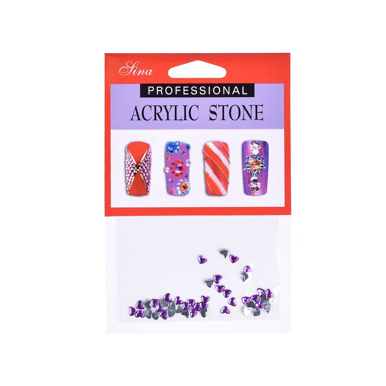 Cirkoni za Nail Art HS 3mm Heart 48/1 Lilac HS48-10