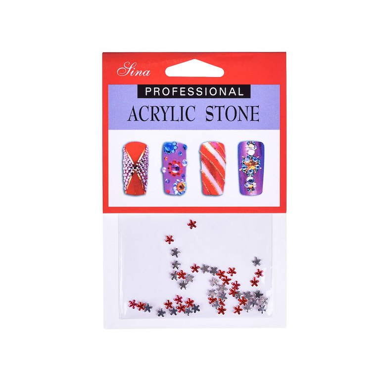 Cirkoni za Nail Art FLS Flowers 48/1 Red FLS48-8