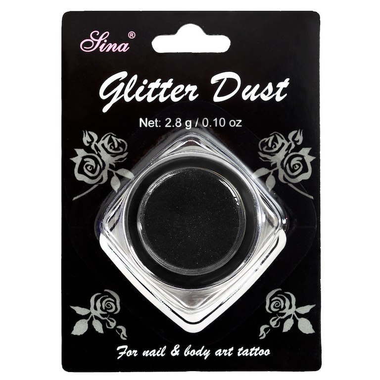 Glitter prah za nokte i telo 2.8g Crni DUSTB-25