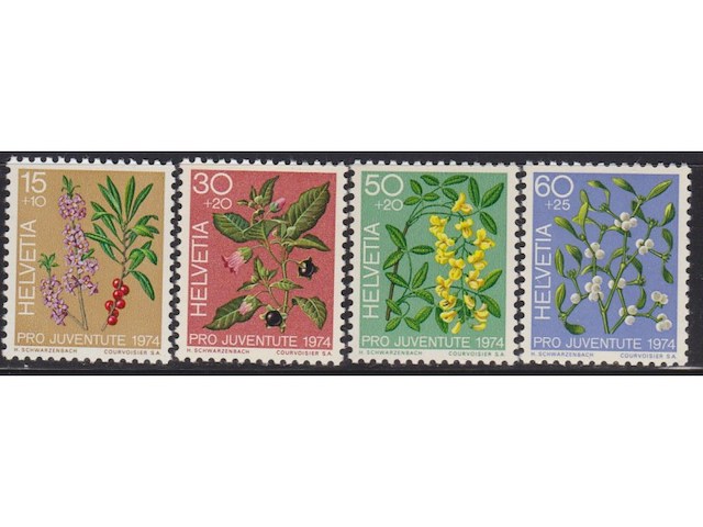 Svajcarska 1974 Pro juventute flora cisto