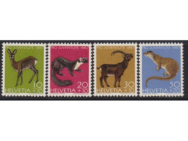 Svajcarska 1967 Pro juventute fauna cisto