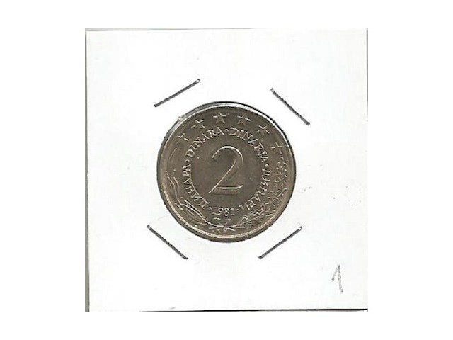 d5 Jugoslavija 2 dinara 1981. u kartonu