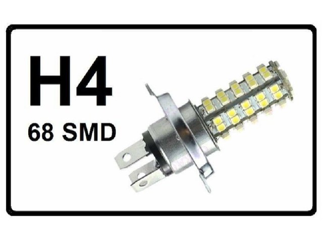 H4 LED Sijalica - 68 SMD dioda - 1 kom