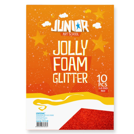 Jolly glitter foam, eva pena sa šljokicama, crvena, A4, 10K ( 134130 )