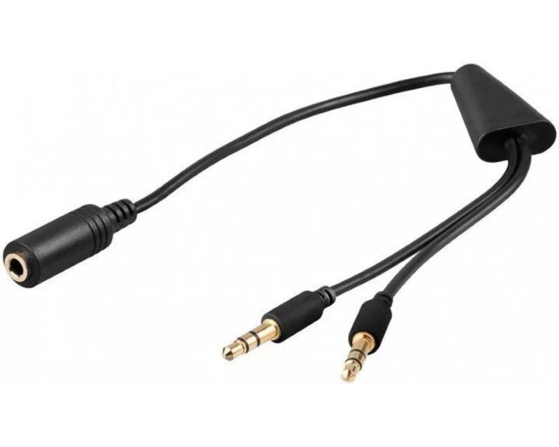 E-GREEN Adapter Audio 3.5mm stereo (F) – 2x 3.5mm stereo (M)