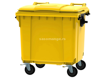 Plastični kontejner 1100l ravan poklopac žuta 1018-10