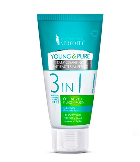 YOUNG & PURE Gel za čišćenje + piling + maska 3 u 1