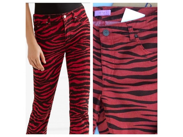 Pantalone zebra crveno crne  Animal print
