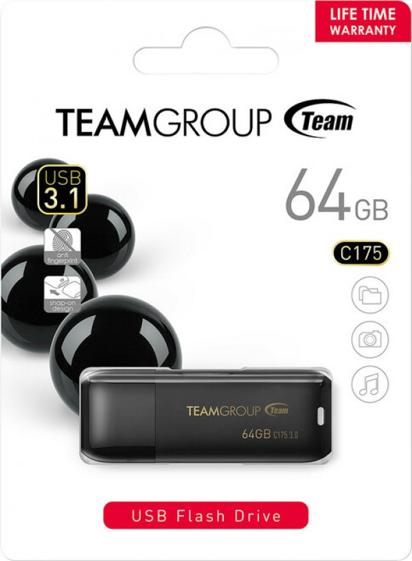 TeamGroup 64GB C175 USB 3.2 BLACK TC175364GB01