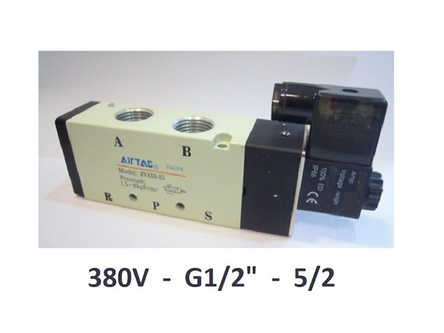 Pneumatski razvodnik elektromagnetni 5/2 G1/2″ 380V