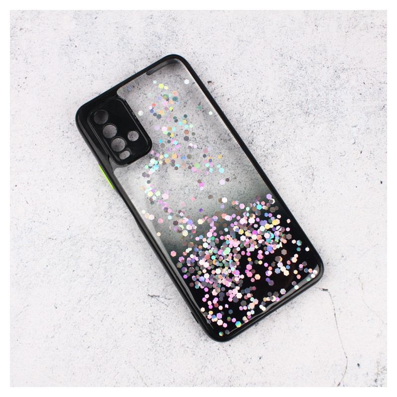 Maskica Frame Glitter za Xiaomi Redmi 9T/Note 9 4G/9 Power crna