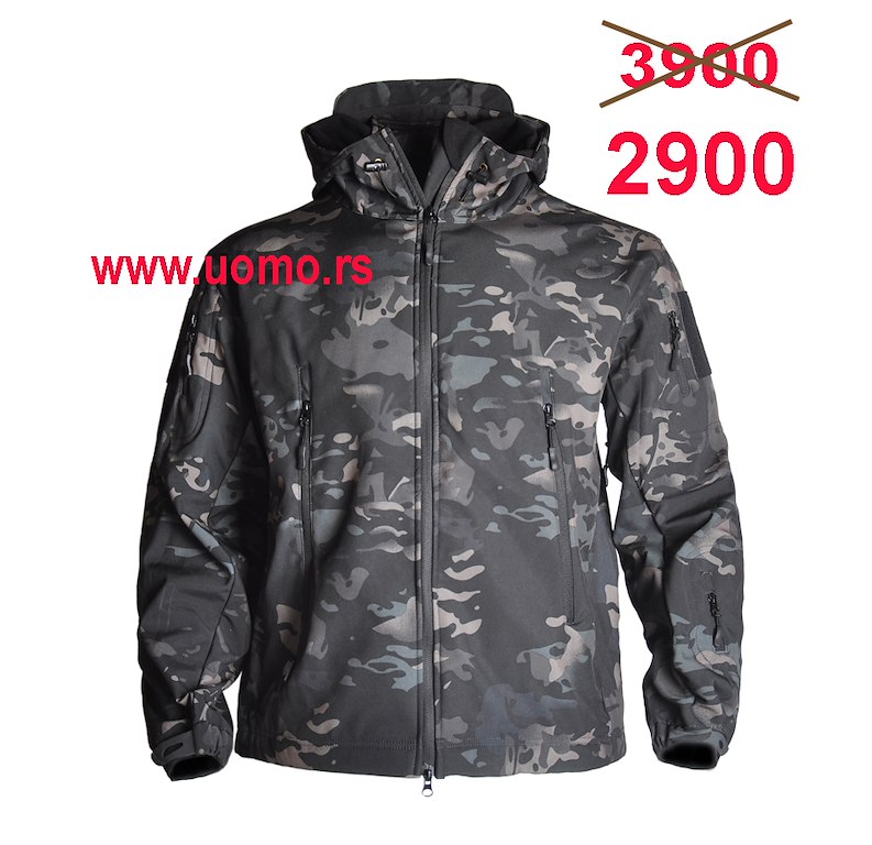 Jakna SOFT SHELL BLACK MULTICAM