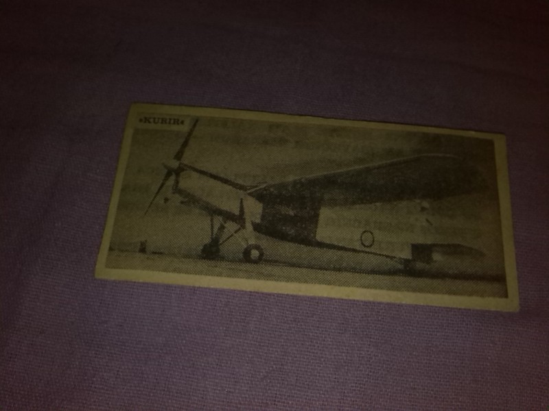kartica avion kurir crno bela