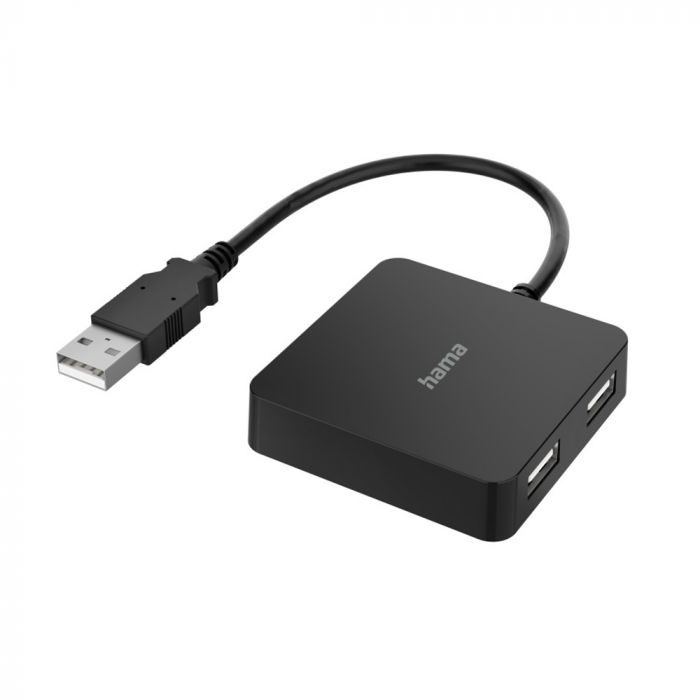 Hama USB HUB 2.0, 4 porta, 480 Mbit/s, crni
