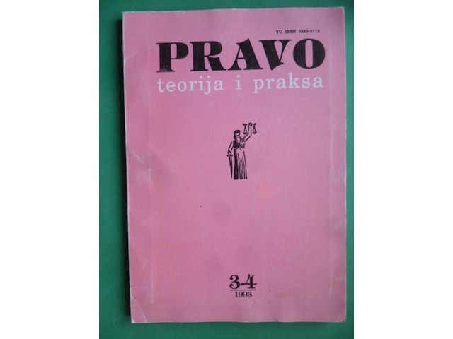 Časopis-PRAVO teorija i praksa 3-4 1993