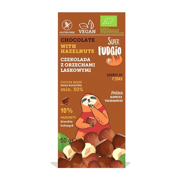 Organska čokolada sa lešnicima bez glutena 50g