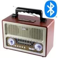 Prenosni multimedijalni retro FM radio prijemnik BT USB Mp3 RRT3B