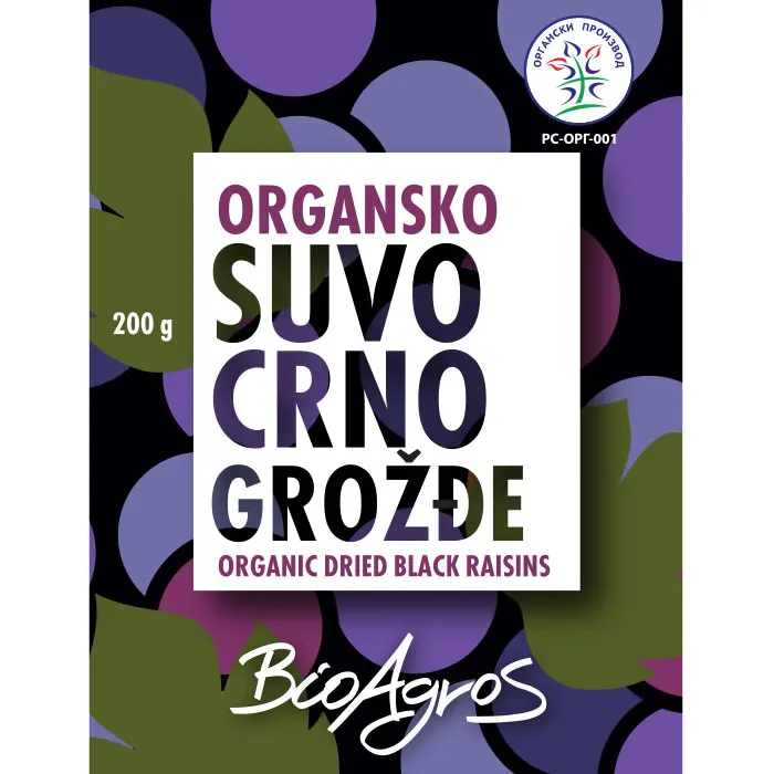 Organsko suvo crno grožđe 200g