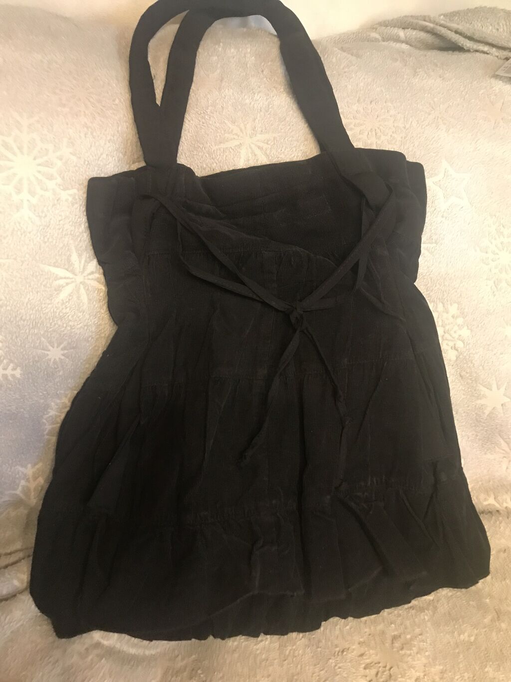 Crna torba od somota, model ceger torbe, sa karnerom i jakim drškama