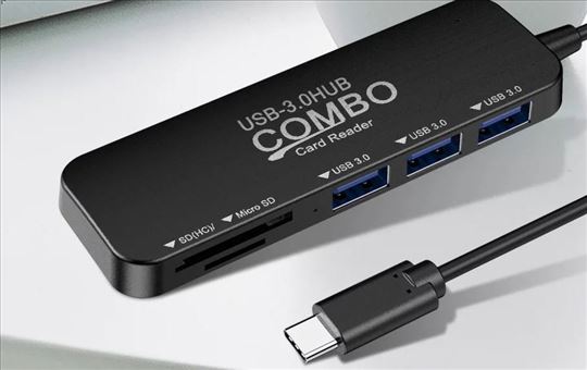 USB HUB 3.0 Combo Type-C Ultra tanki + USB adapter