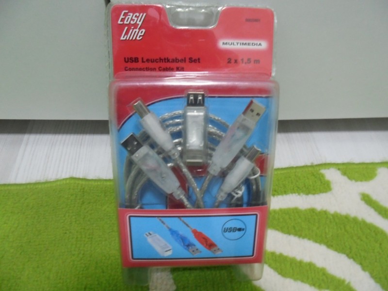 EasyLine set USB svjetlosnih kabela 2x 1,5m + USB adapt