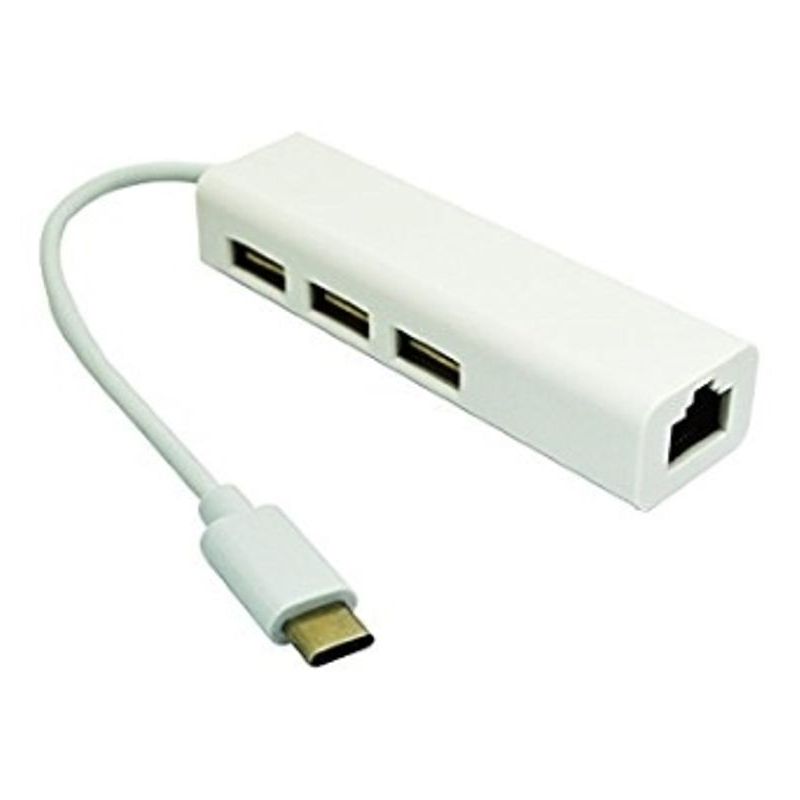 E-green USB 3.1 tip C HUB (3 port USB 2.0 + 1port fast ethernet)