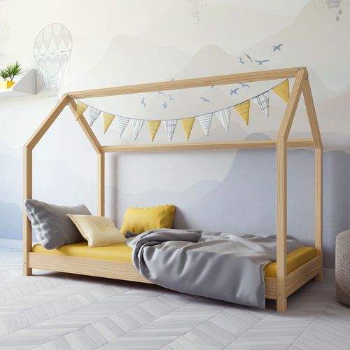 Dečiji drveni krevet BELLA - svetlo drvo - 160x80 cm