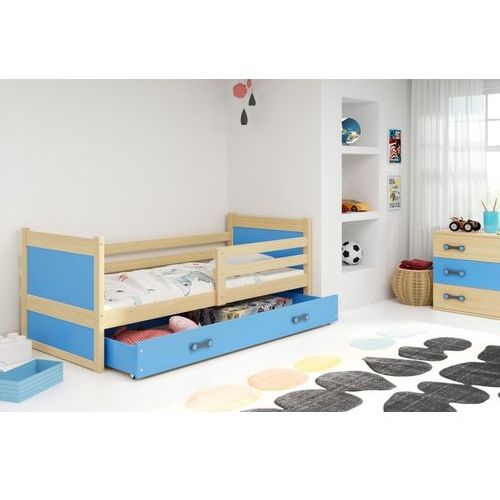 Drveni dečiji krevet Rico - bukva - plavi - 200x90 cm