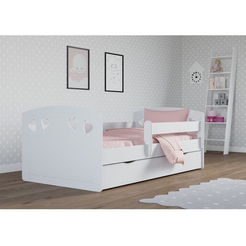 Drveni dečiji krevet Julia sa fiokom - beli - 180x80 cm