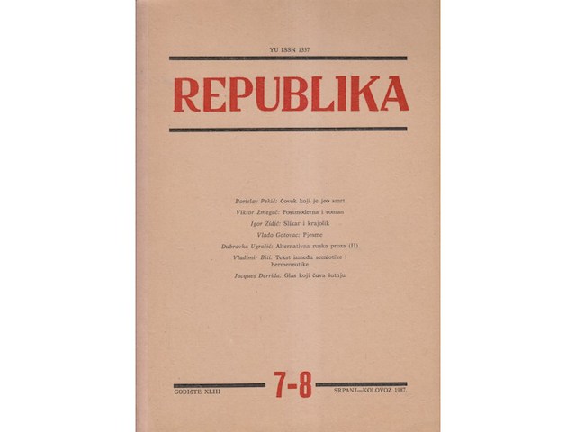 Pekić / ČOVEK KOJI JE JEO SMRT - Republika 7-8/1987