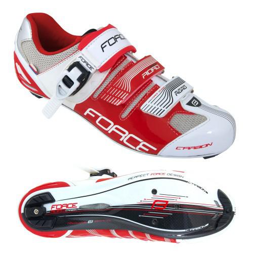 Sprinterice FORCE ROAD CARBON belo-crvene 48