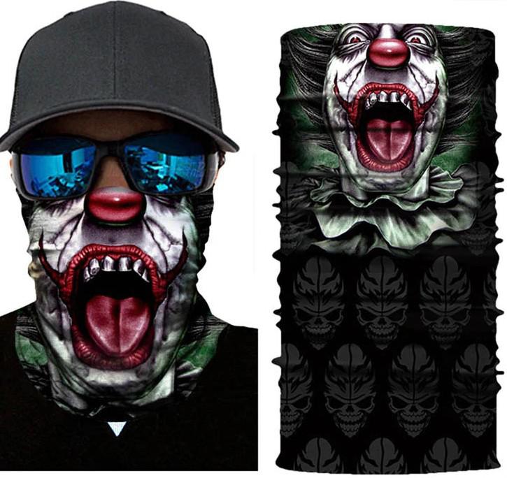 3D Marama Klovn joker potkapa maska šal bandana ka