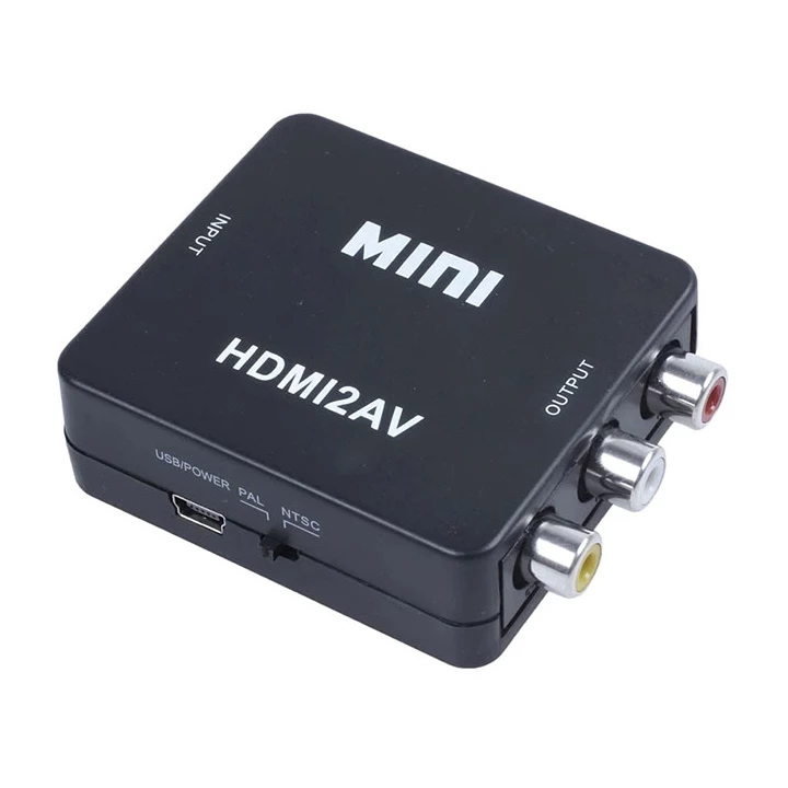 Adapter HDMI AF IN - 3xRCA F OUT, power USB BF mini 5pin