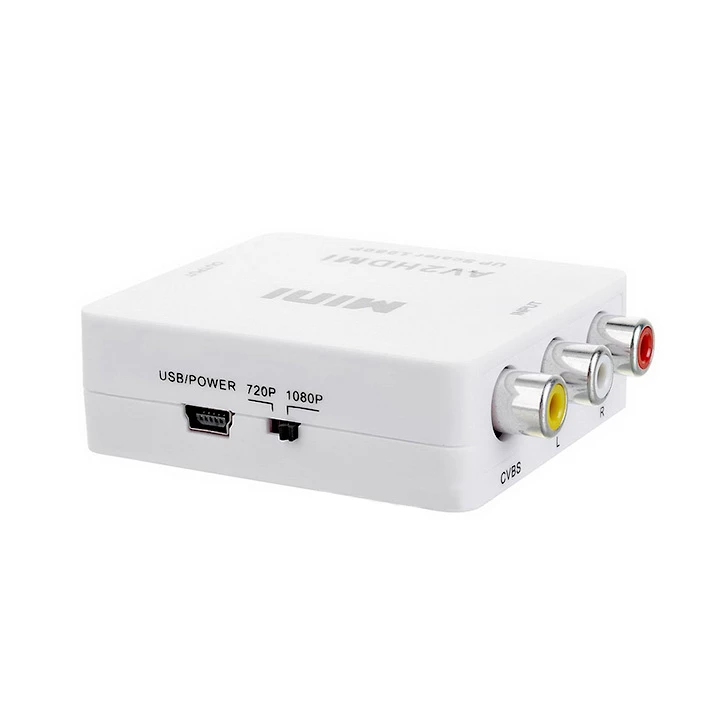 Adapter HDMI AF OUT - 3xRCA F IN, power USB BF mini 5pin