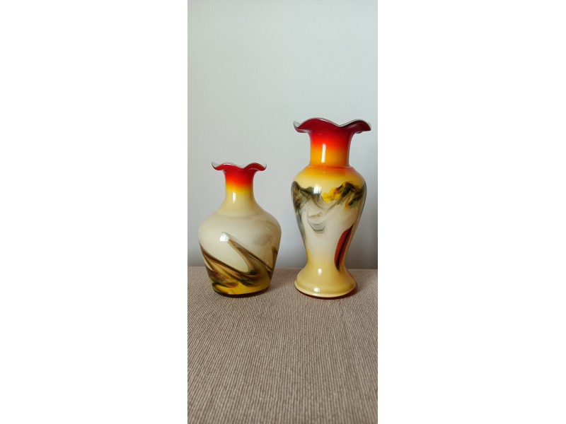 Kineske Dalian Vaze od Ručno Duvanog Stakla iz 1950-ih