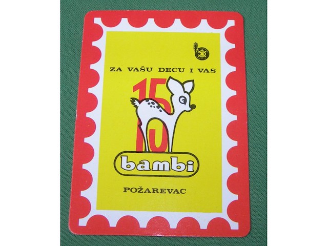 Bambi Požarevac Plazma, džepni kalendar za 1982.