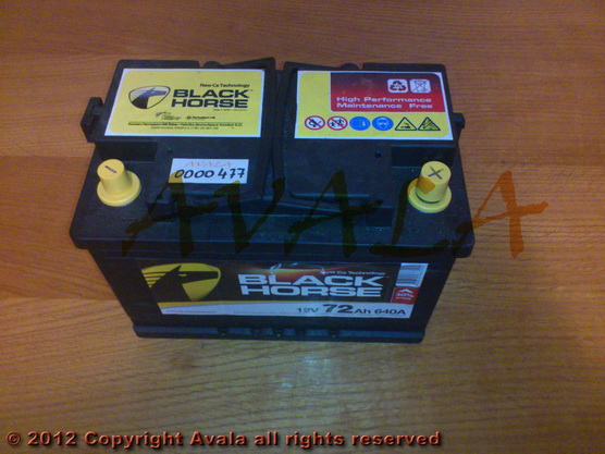 Akumulator 12V 72Ah +D 640A Black Horse *10000477*