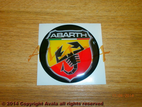 Stiker okrugli 72mm "Abarth" (novi znak) *10902779*