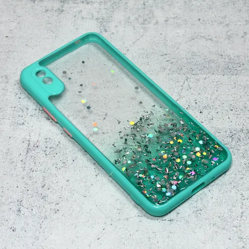 Futrola - maska Frame Glitter za Xiaomi Redmi 9A mint