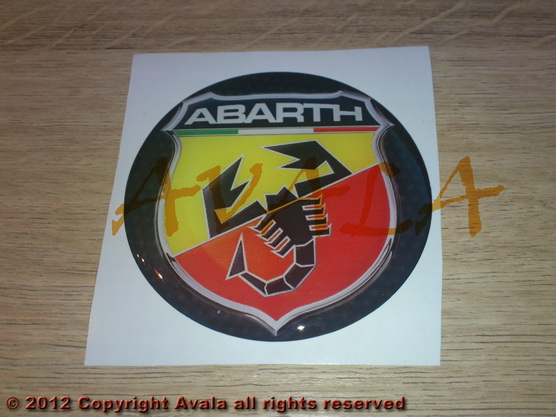 Stiker okrugli 72mm "Abarth" (novi znak) carbon *10902457*