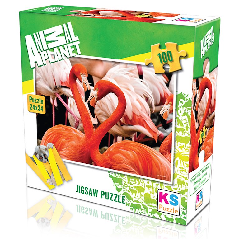 Puzzle 100 delova Animal Planet flamingo