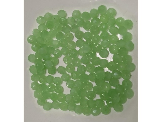 (A119) Facetirani Rondel Kristal frosted zelena 130kom