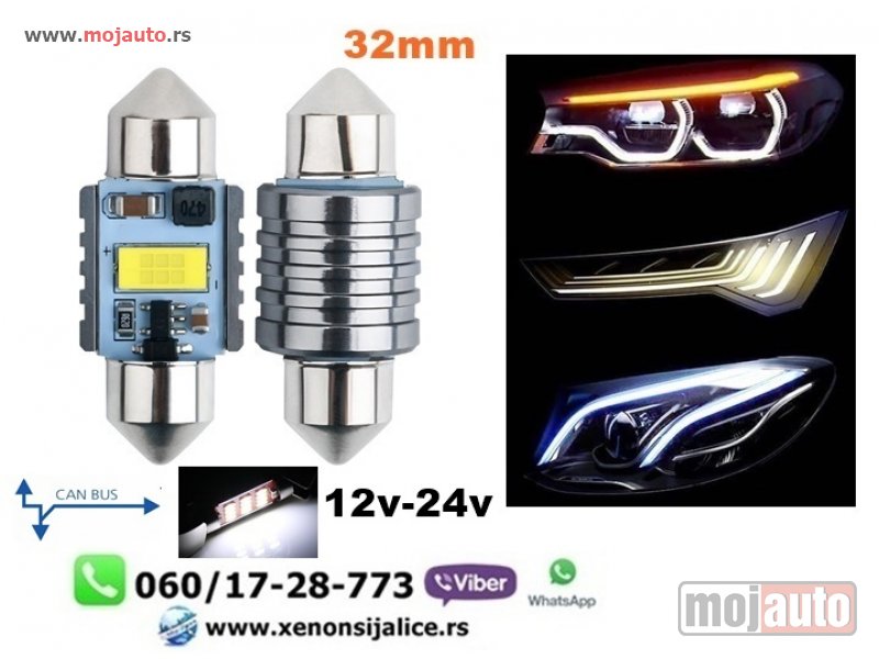 C5W sulifidne led sijalice 32mm kan bus bele