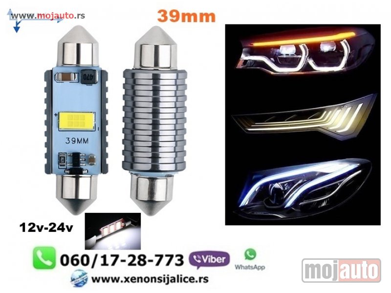 C5W sulifidne led sijalice 39mm kan bus bele