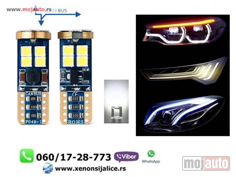 T10 w5w led sijalice kan bus bele