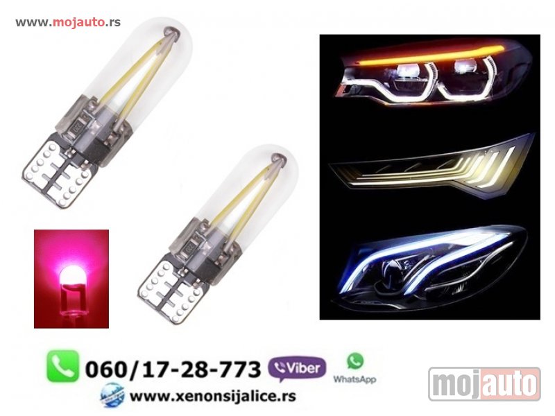 T10 w5w led sijalice roze