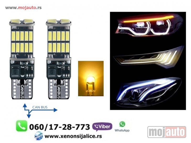 T10 w5w led sijalice kan bus zute