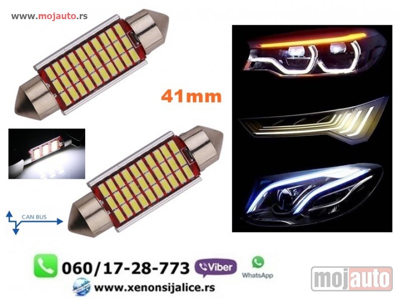 C5W sulifidne led sijalice 41mm kan bus bele