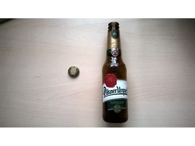 Prazna flaša PILSNER URQUELL piva 330ml sa čepom-nova