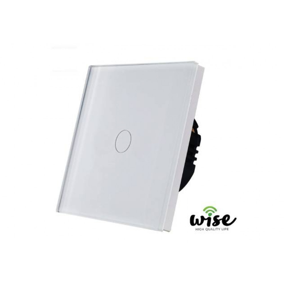 Wifi pametni prekidač, stakleni panel beli - 1 taster WU001